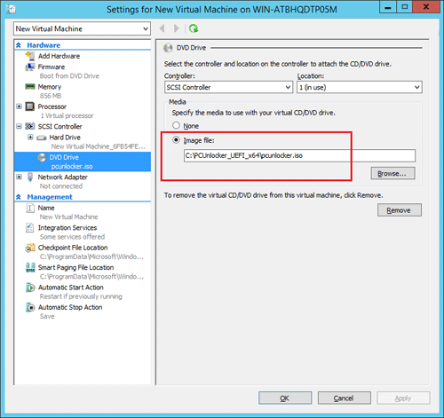 Jak resetovat heslo pro Windows Server 2012 pro virtuální stroj Hyper-V Generation 2