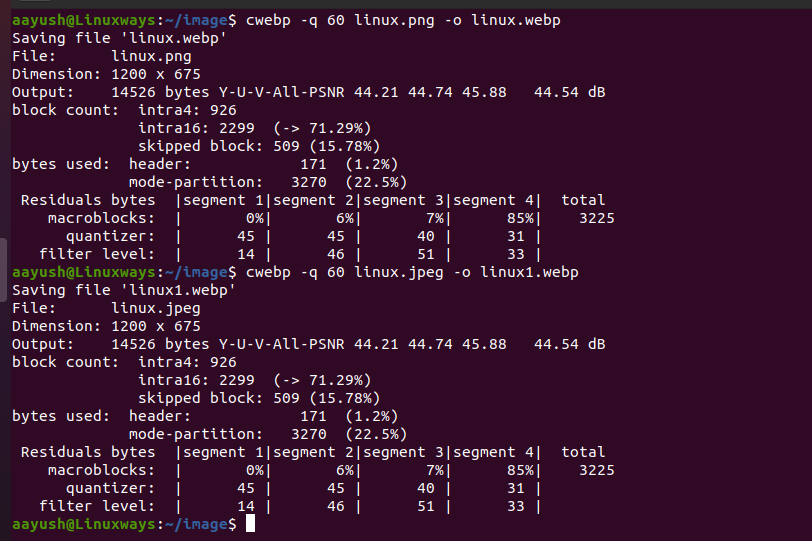 Jak převést PNG, JPEG na WebP v Ubuntu? (Také WebP do PNG a JPEG)