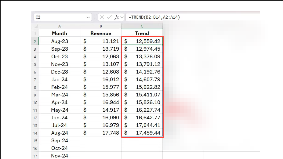 Jak používat funkci TREND v Excelu - Tiempo de Frikis