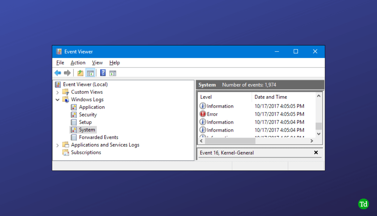 Hvad er Windows Event Viewer, og hvordan kan jeg bruge den? - Tiempo de ...