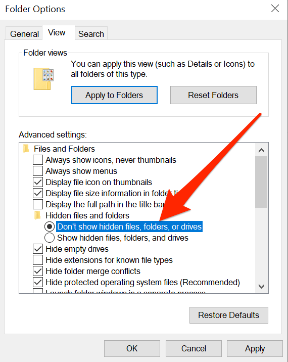 Sådan viser du skjulte filer i Windows 10 - Tiempo de Frikis