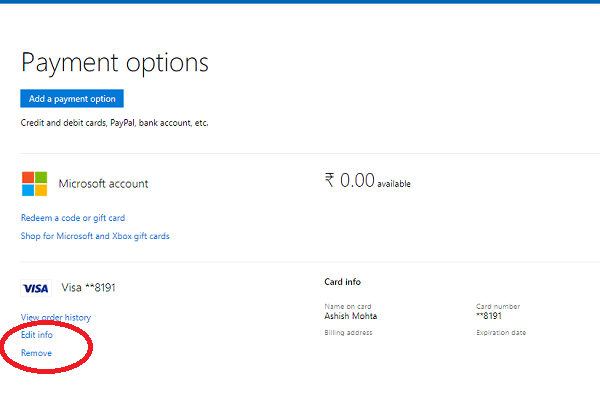 Tilføj, fjern og administrer kreditkort i Microsoft Edge på Windows 10