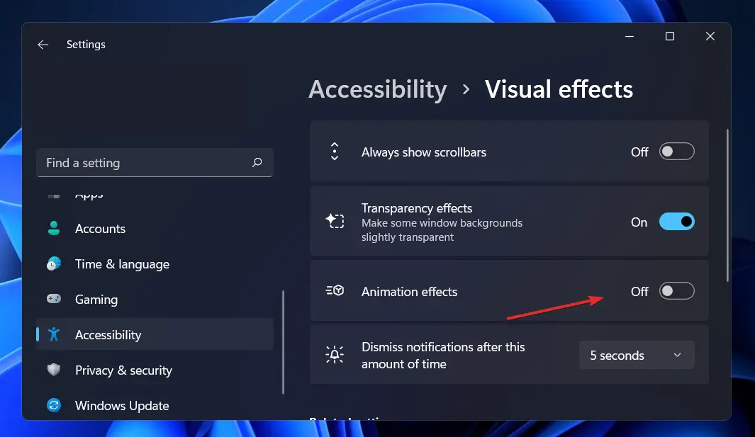 Sådan slukker/deaktiverer du animationer i Windows 11 - Tiempo de Frikis