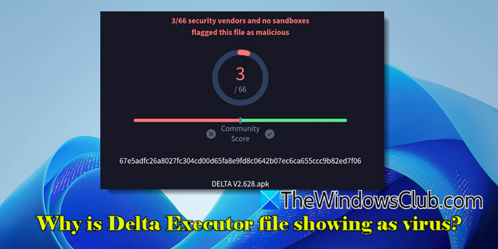 Hvorfor vises Delta Executor -fil som virus?
