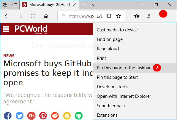 So stecken Sie eine Website an Windows 10 Taskleiste - Tiempo de Frikis