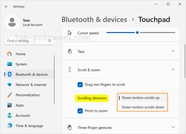 Schritt-für-Schritt-Tutorial: Ändern Sie das Touchpad-Scroll-Richtung in Windows 11