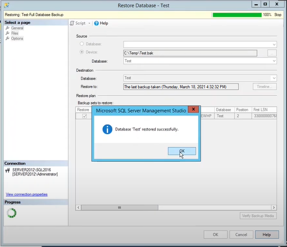 So erstellen Sie eine Sicherung und stellen Sie eine SQL -Datenbank von ...