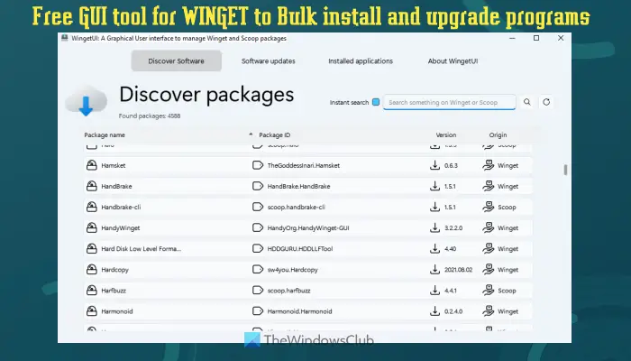WingetUI ist ein kostenloses GUI-Tool für WINGET zum Masseninstallieren, Deinstallieren und ...