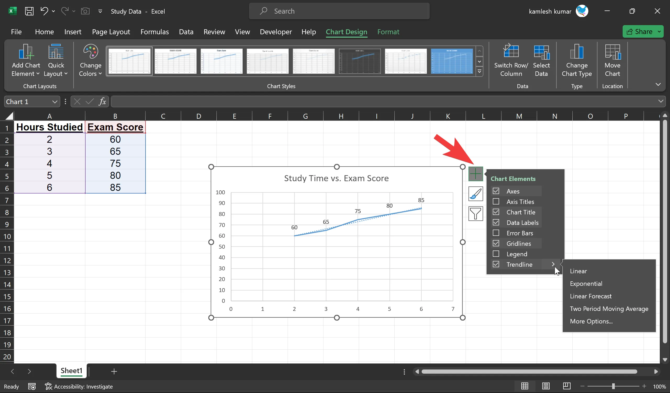 Wie erstelle ich in Microsoft Excel ein Streudiagramm?