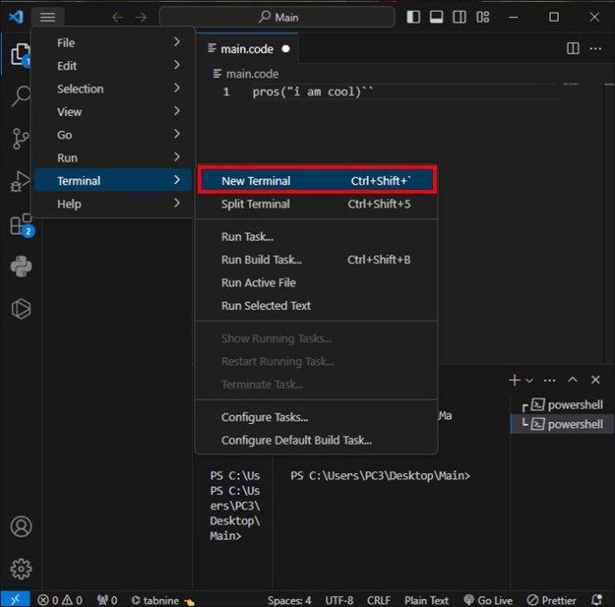 Mac So führen Sie Code im Terminal in VS-Code aus - Tiempo de Frikis