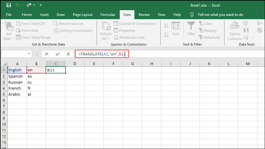 So verwenden Sie die Funktionen TRANSLATE und DETECTLANGUAGE in Excel ...