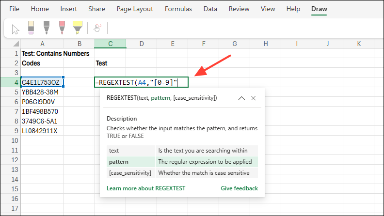 So verwenden Sie die REGEX-Funktionen in Excel
