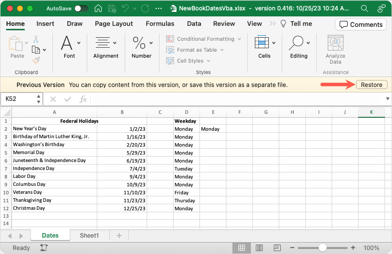 So zeigen Sie den Versionsverlauf von Excel-Dateien an (und stellen ...