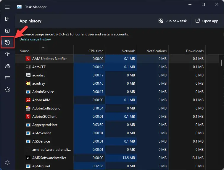 Verlauf aller Prozesse im Task-Manager in Windows 11/10 anzeigen - Tiempo de Frikis