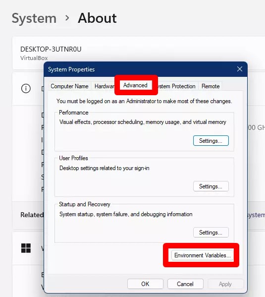 So setzen Sie Umgebungsvariablen in Windows 11