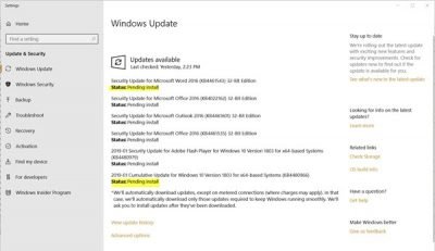 Windows Update Ausstehende Installation oder Download, Initialisierung ...