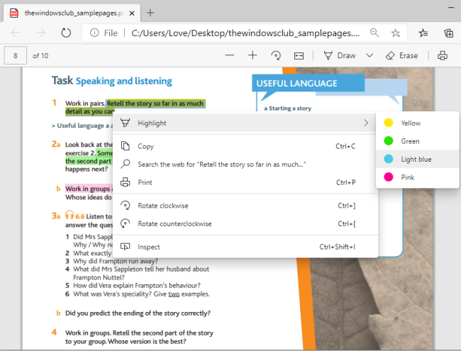 So markieren Sie Text in PDF-Dokumenten im Microsoft Edge-Browser