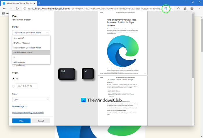 So drucken Sie über den Microsoft Edge-Browser in Windows 11/10 ...