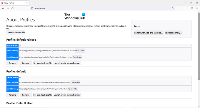 Mit dem Firefox-Profilmanager können Sie Firefox-Profile erstellen ...