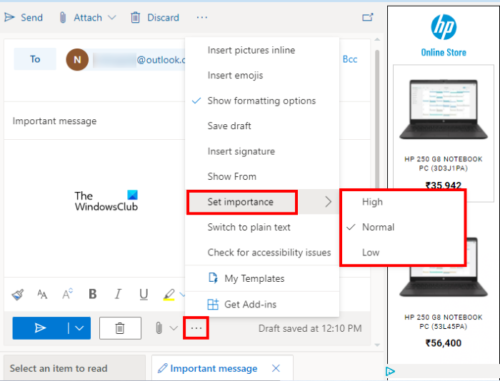 So stellen Sie die Priorität für eine E-Mail in Outlook auf „Hoch“ ein ...