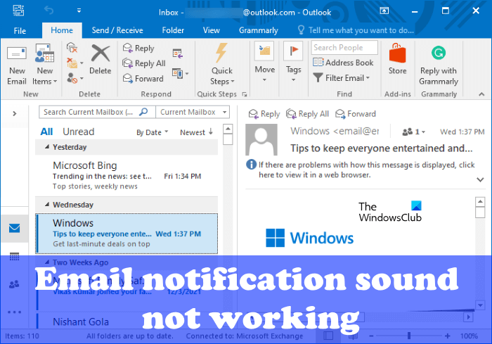 Die E -Mail -Benachrichtigung funktioniert in Outlook nicht - Tiempo de Frikis