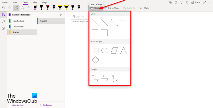 So fügen Sie Formen in OneNote hinzu - Tiempo de Frikis