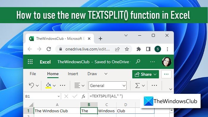 So verwenden Sie die TEXTSPLIT-Funktion in Excel