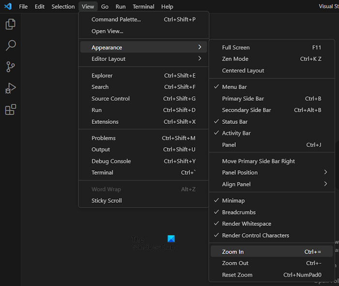 Visual Studio -Code verschwommener Text unter Windows 11