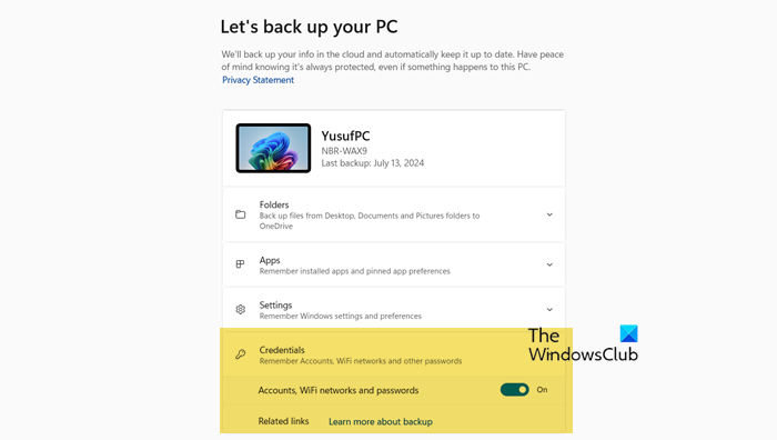 So verwenden Sie die Windows -Backup -App in Windows 11 - Tiempo de Frikis