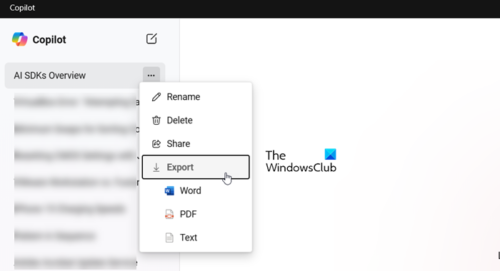 So speichern Sie Chat -Verlauf in Copilot