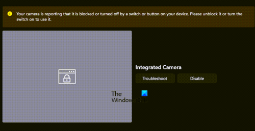 Die Kamera meldet, dass sie in Windows 11 blockiert oder ausgeschaltet ...