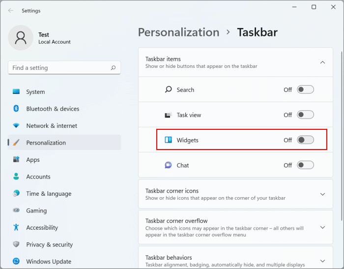 How to Add the Back Widgets Icon to Windows 11 Taskbar