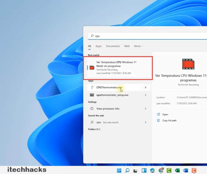 Kuinka tarkistaa suorittimen lämpötila Windows 11: ssä