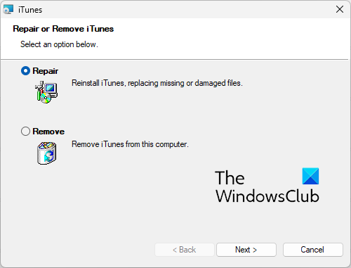 iTunes kaatuu tai jäätyy Windows 11/10