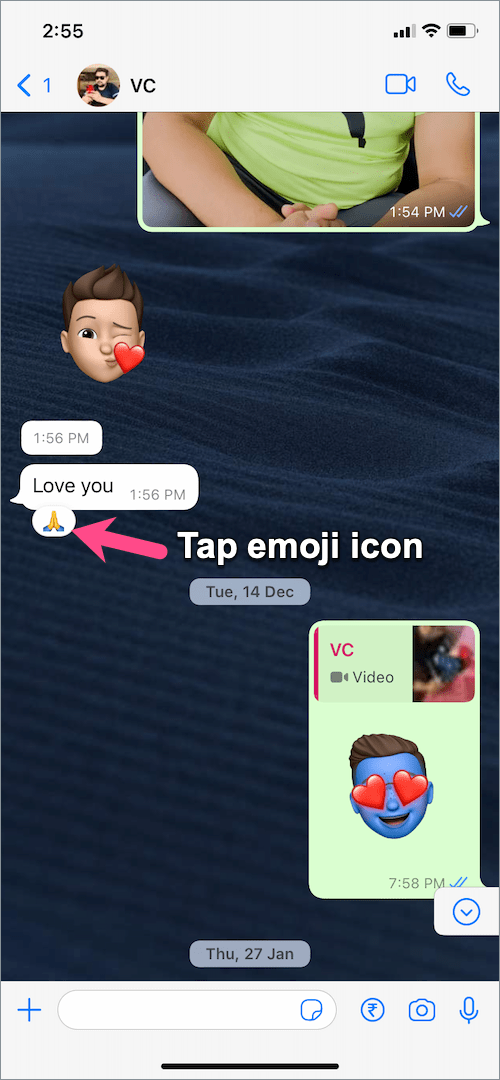 Comment changer ou supprimer la réaction des emoji sur WhatsApp
