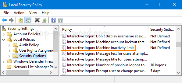 Lock Auto Lock Windows 10 PC pour tous les utilisateurs après l'inactivité