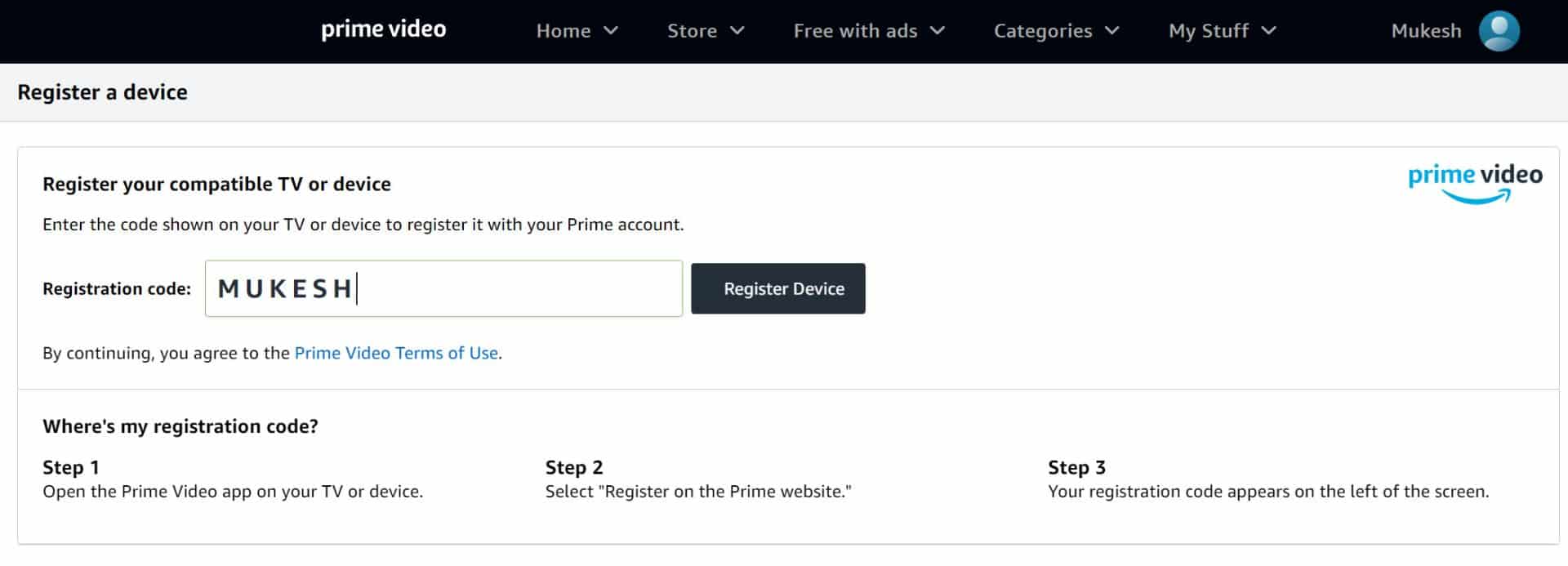 Comment activer Primevideo MyTV Signe dans Entrée Code TV (2025 ...