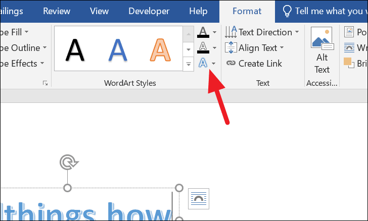Comment courber le texte dans Word
