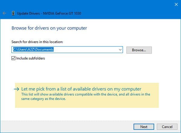 Le fichier INF que vous avez sélectionné ne prend pas en charge cette méthode d'erreur d ...