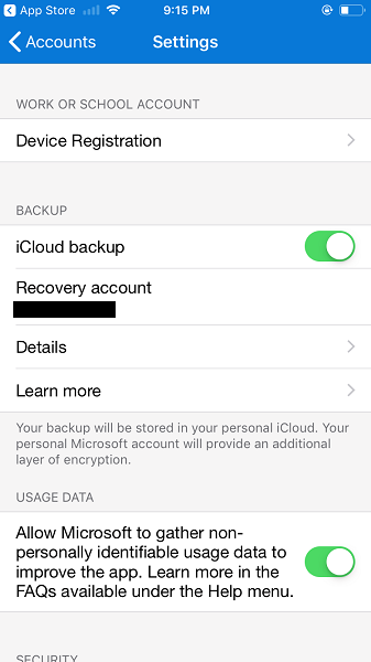 Activez l'application Cloud Backup pour Microsoft Authenticator sur ...