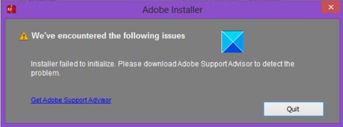 Comment corriger le programme d'installation d'Adobe Creative Cloud n'a pas réussi à initialiser ...