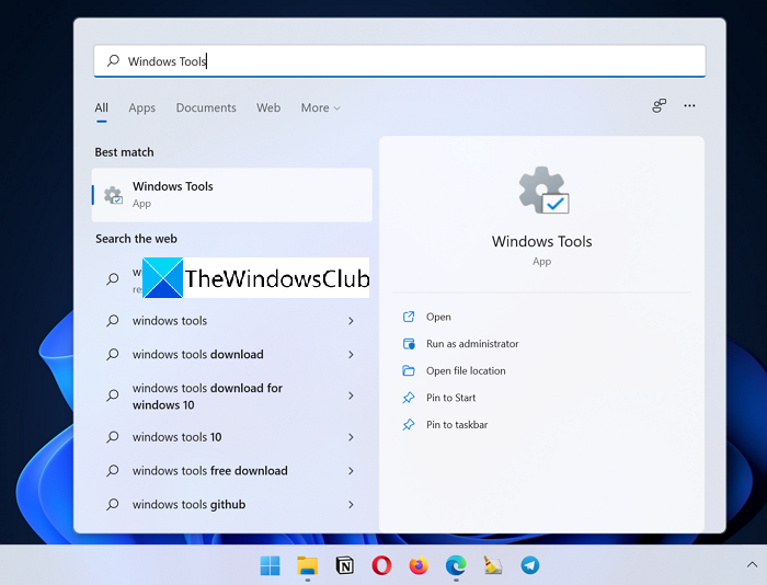 Comment ouvrir les outils Windows dans Windows 11