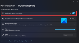 A dinamikus világítás engedélyezése és használata a Windows 11 ...