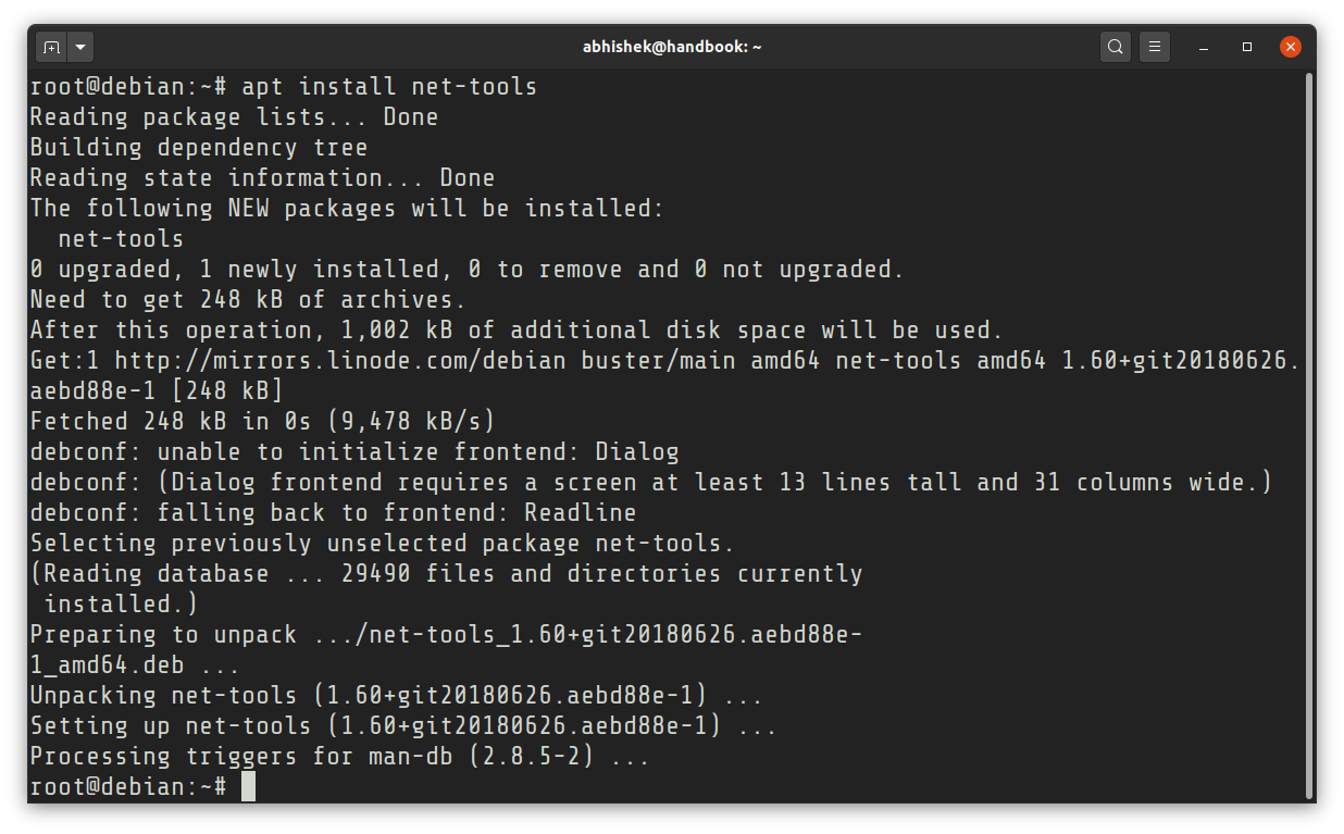 How to install ifconfig on Debian – digistart