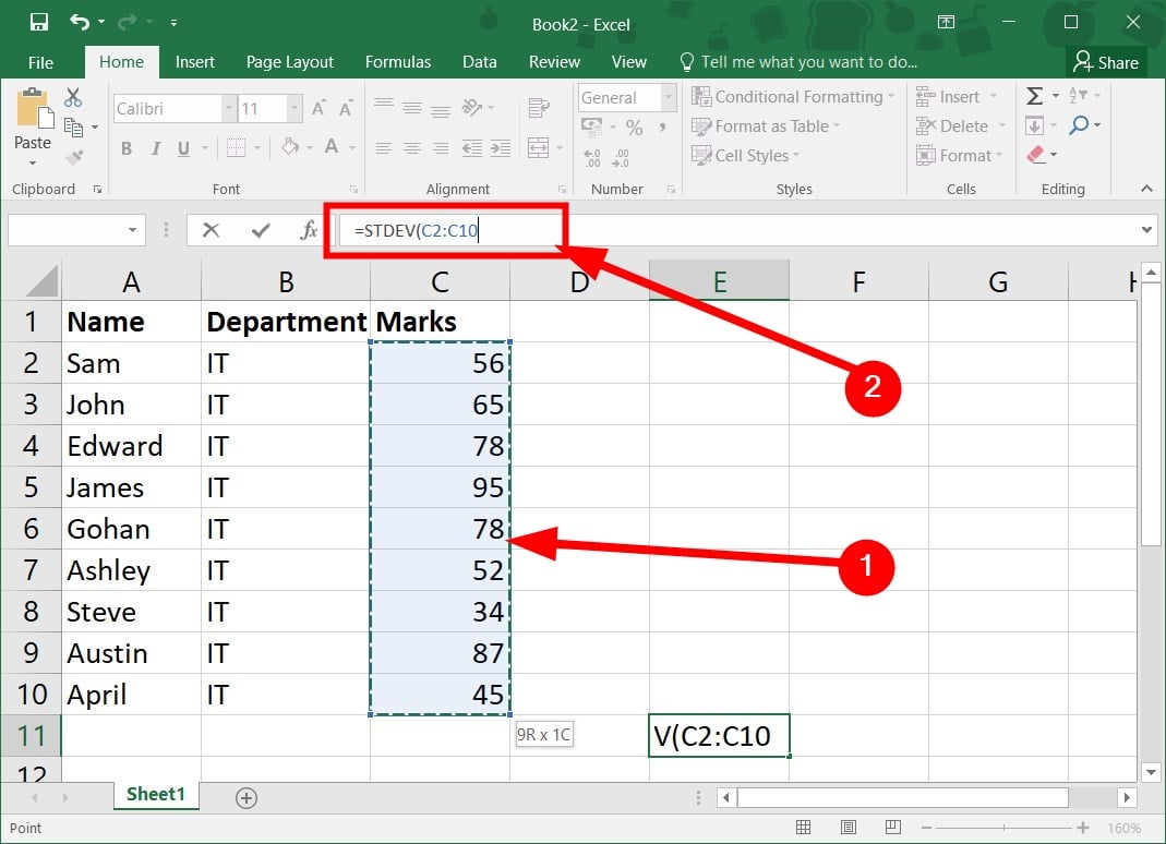 Cómo calcular el error estándar en Excel: 2 formas más rápidas