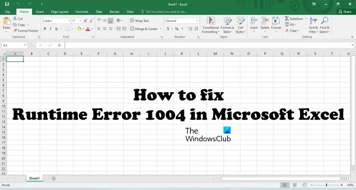 Cómo reparar el error de tiempo de ejecución 1004 en Microsoft Excel
