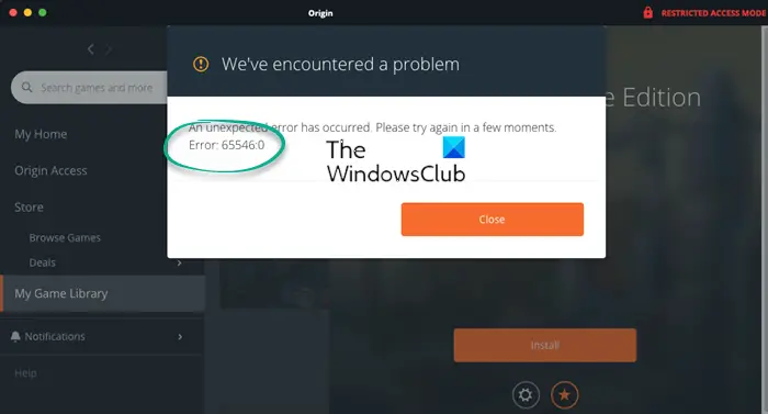 Cómo solucionar el error 65546:0 de Origin en una PC con Windows