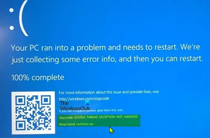 Corrige el error de la pantalla azul fallido UCMucsi.sys en Windows 11/ ...