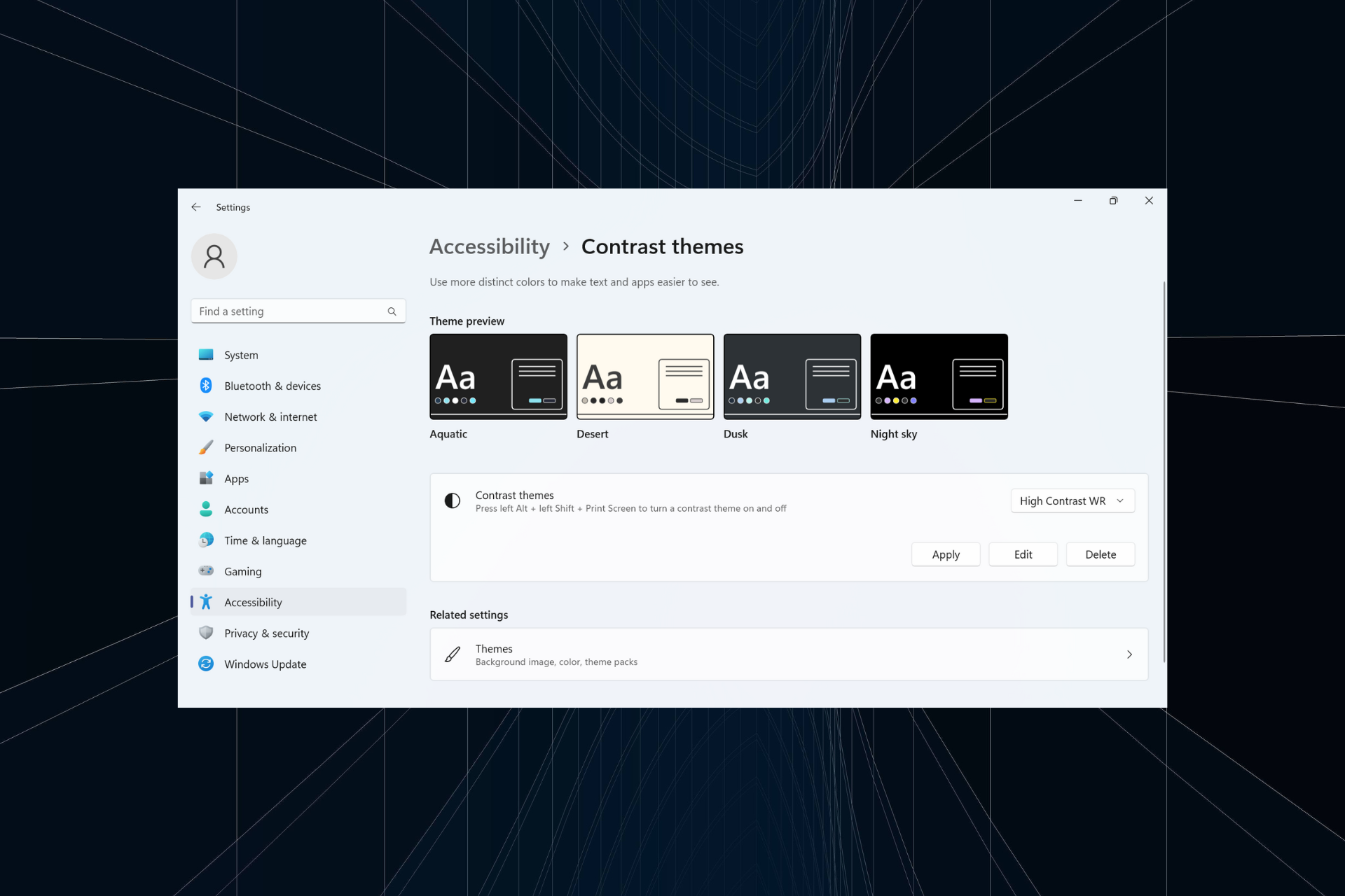 Cómo obtener y usar temas de alto contraste en Windows 11