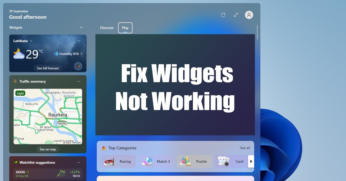Cómo arreglar los widgets que no funcionan en Windows 11 (9 métodos) - Tiempo de Frikis